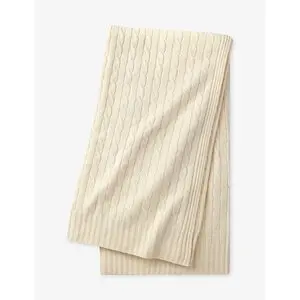 Ralph Lauren Rl Cable Cashmere Throw - Cream