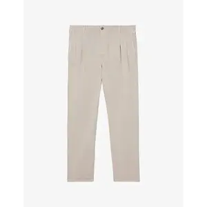 REISS Pablo Side-adjuster Cotton And Linen-blend Trousers