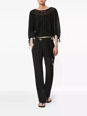 Isabel Marant Étoile Nelida" Lace Beaded Blouse - Black