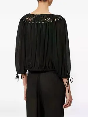 Isabel Marant Étoile Nelida" Lace Beaded Blouse - Black