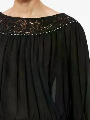 Isabel Marant Étoile Nelida" Lace Beaded Blouse - Black