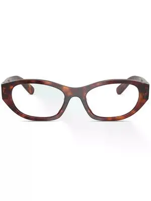Miu Miu Oval-frame Eyeglasses - Brown