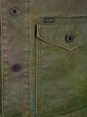Filson Grid-pattern Jacket With Corduroy Collar - Green
