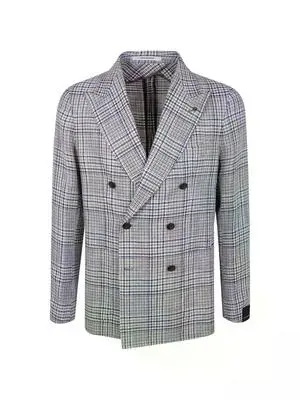 Tagliatore Double-breasted Prince Of Wales Check Blazer - Brown