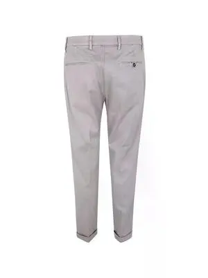 MICHAEL COAL Pleated Linen Trousers - Grey