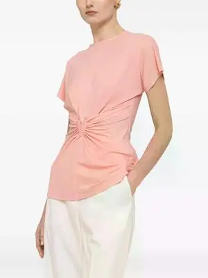 NISSA Knot-detail T-shirt - Pink