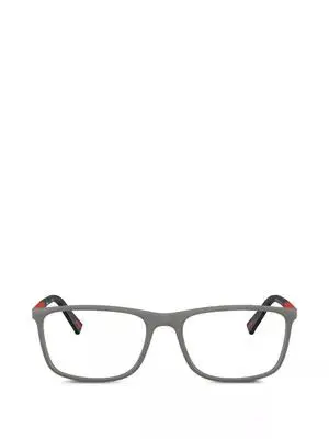 Prada Prada Linea Rossa Rectangle-Frame Glasses Grey