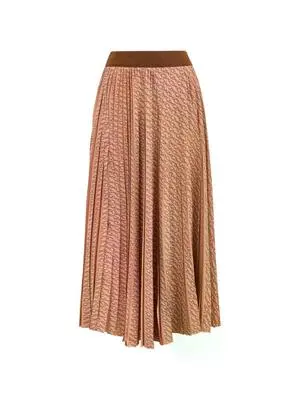 Herno Graphic Print Pleated Skirt - Orange
