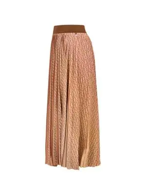 Herno Graphic Print Pleated Skirt - Orange
