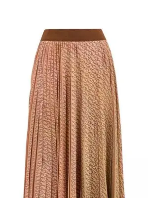 Herno Graphic Print Pleated Skirt - Orange