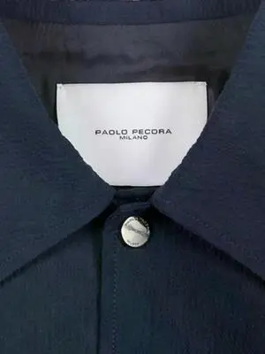 PAOLO PECORA Seersucker Button-up Jacket - Blue
