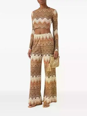 MC2 SAINT BARTH Wave-pattern Trousers - Brown