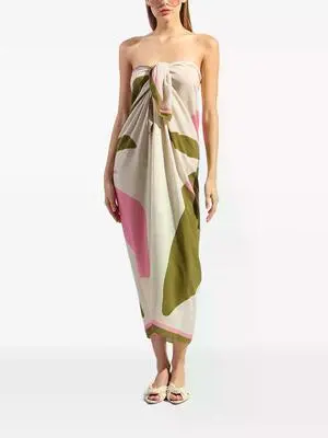 ADRIANA DEGREAS Leaf-print Sarong - Neutrals