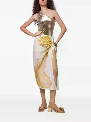 YUKIO Spiral-pleat Wrap Skirt