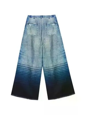 YUKIO Acid-wash Ombre-effect Wide-leg Jeans