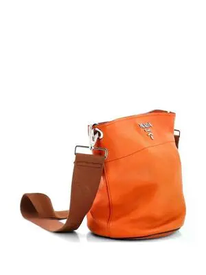Prada Vitello Daino Small Bucket Bag - Orange