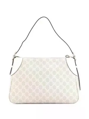 Gucci Emblem Gg Coated Canvas With Leather Medium Shoulder Bag