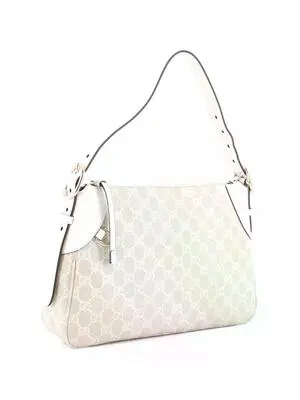 Gucci Emblem Gg Coated Canvas With Leather Medium Shoulder Bag