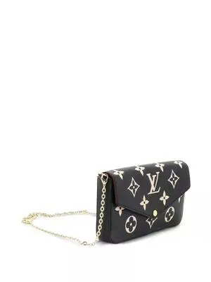 LOUIS VUITTON Felicie Pochette Bicolor Monogram Empreinte Giant Crossbody Bag - Black