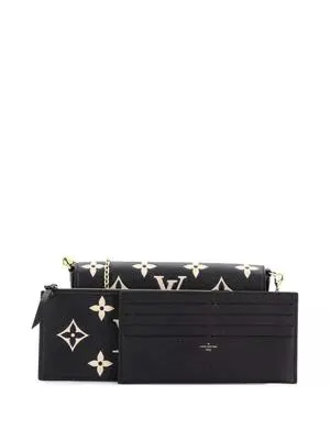 LOUIS VUITTON Felicie Pochette Bicolor Monogram Empreinte Giant Crossbody Bag - Black