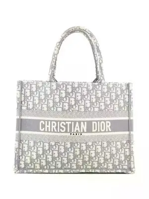 Dior Oblique Canvas Medium Tote Bag - Grey