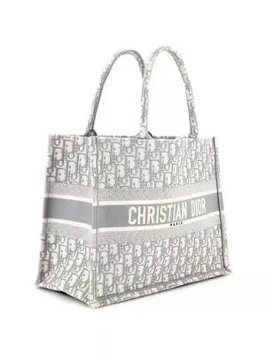 Dior Oblique Canvas Medium Tote Bag - Grey