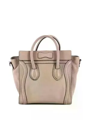 Celine Luggage Bag Grainy Leather Nano Crossbody Bag - Neutrals