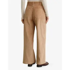 REISS Stanton Flared-leg Cotton-cord Trousers - Camel