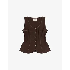 OMNES Austen Sleeveless Linen-blend Top