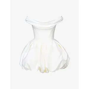 House Of Cb Leonora Off-the-shoulder Satin Mini Gown - Ivory