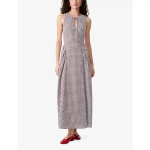 OMNES Margate Gingham-print Cotton Maxi Dress