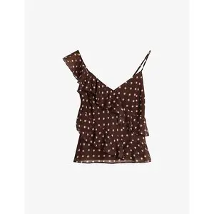 OMNES Francie Polka-dot Woven Top