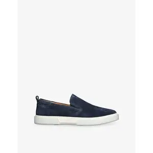 Steve Madden Lansten Suede Trainers - Navy