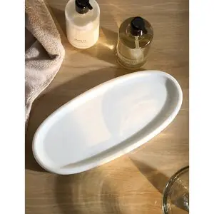 THE WHITE COMPANY Oval Marble Tray 34.5cm
