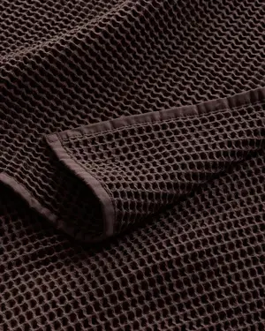 Quince Organic Waffle Bed Blanket - Espresso
