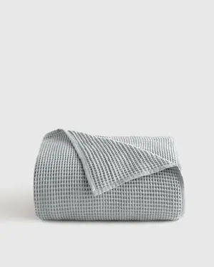 Quince Organic Waffle Bed Blanket Mist