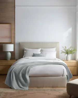 Quince Organic Waffle Bed Blanket - Mist