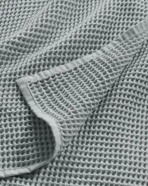 Quince Organic Waffle Bed Blanket - Mist