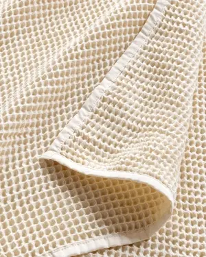 Quince Organic Waffle Bed Blanket - Undyed