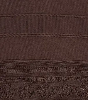 Sandro Pointelle Crop Top - Brown