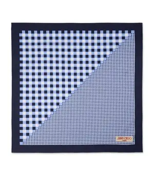 JIMMY CHOO Cotton Gingham Sula Bandana - Blue