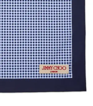 JIMMY CHOO Cotton Gingham Sula Bandana - Blue