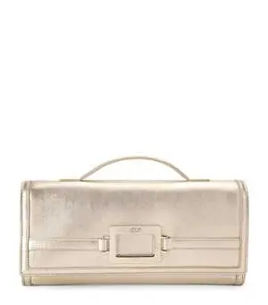 ROGER VIVIER Leather Belle Vivier Clutch - White
