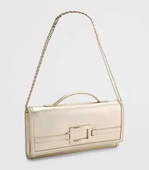 ROGER VIVIER Leather Belle Vivier Clutch - White