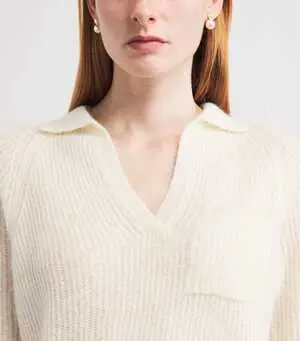 Fabiana Filippi Knitted Sequin Polo Sweater - Ivory