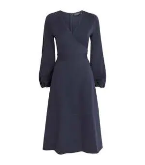 Fabiana Filippi Crepe Wrap Midi Dress