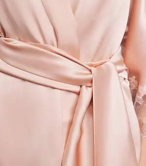Carine Gilson Silk Lace-trim Louise Robe