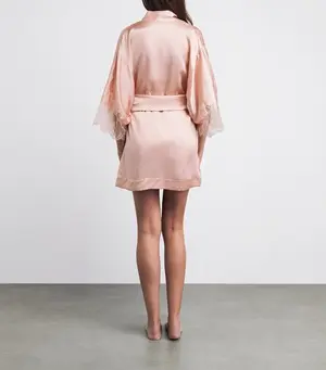 Carine Gilson Silk Lace-trim Louise Robe