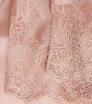 Carine Gilson Silk Lace-trim Louise Robe