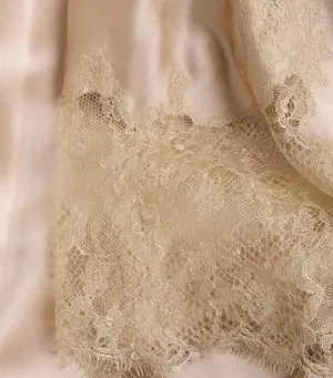 Carine Gilson Silk Lace-trim Louise Kimono - Brown